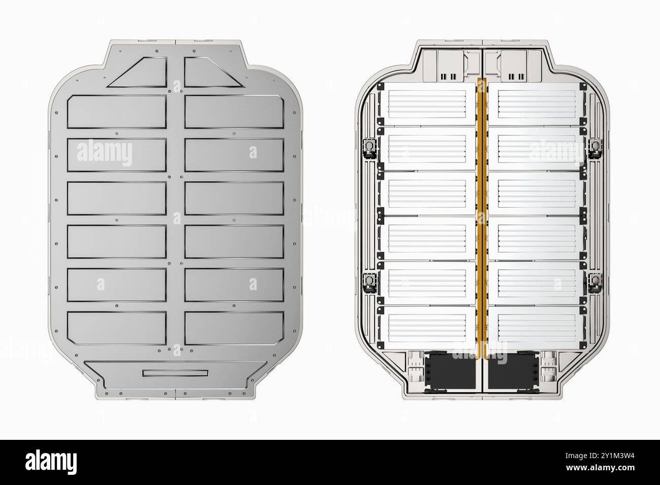 3d rendering electric vehicle battery or pack of lithium-ion pouch ...