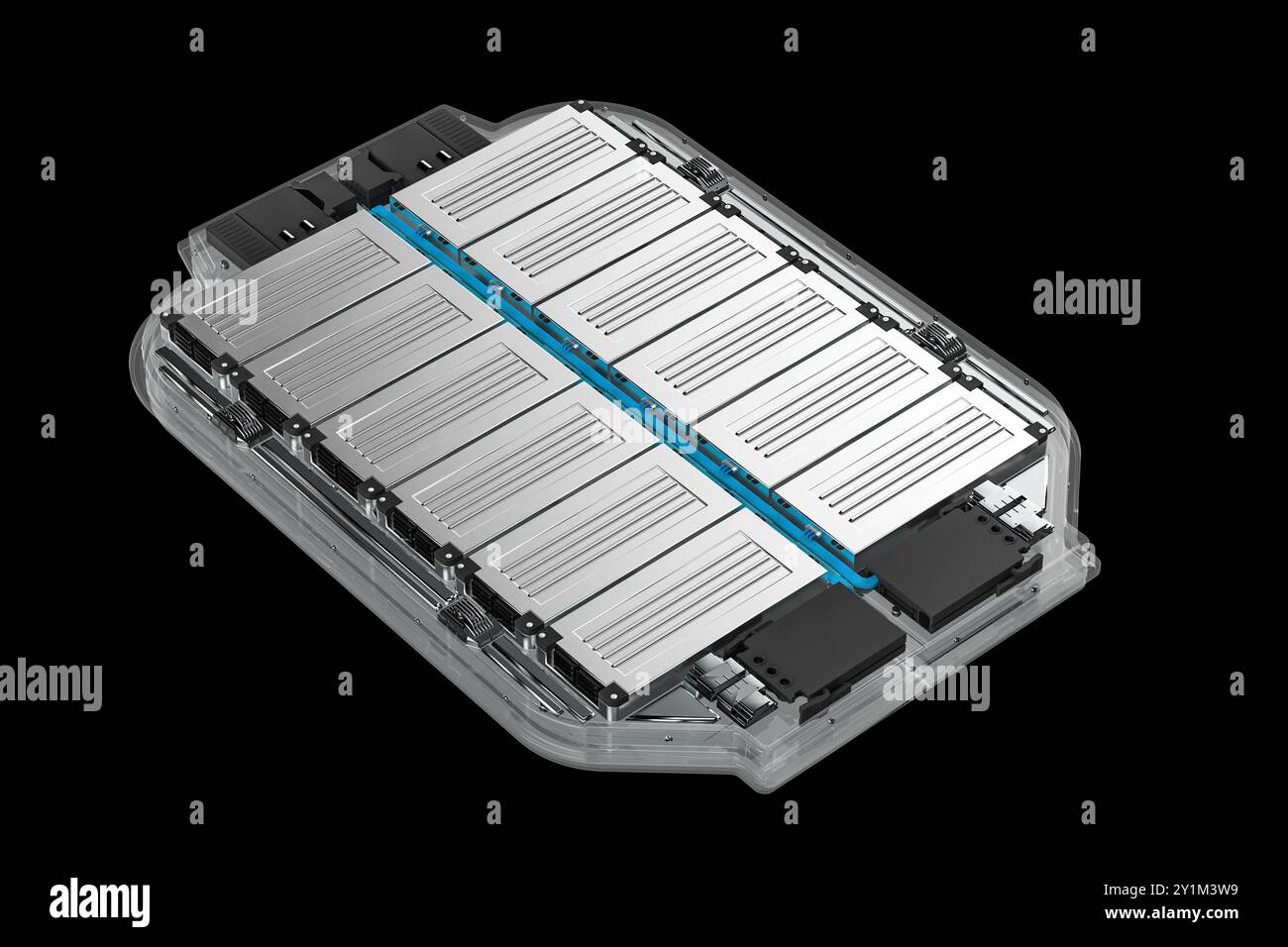 3d rendering electric vehicle battery or pack of lithium-ion pouch ...