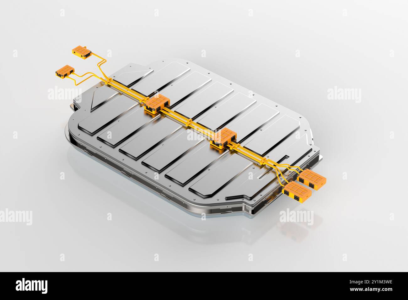 3d rendering electric vehicle battery or pack of lithium-ion pouch ...