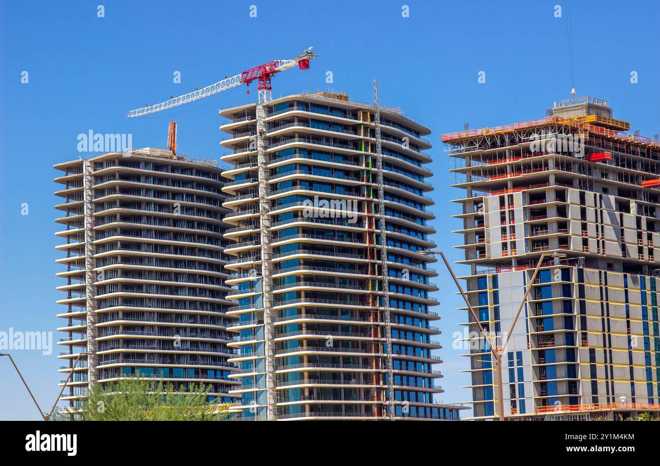 Three High Rise Buildings Under Construction Stock Photo - Alamy