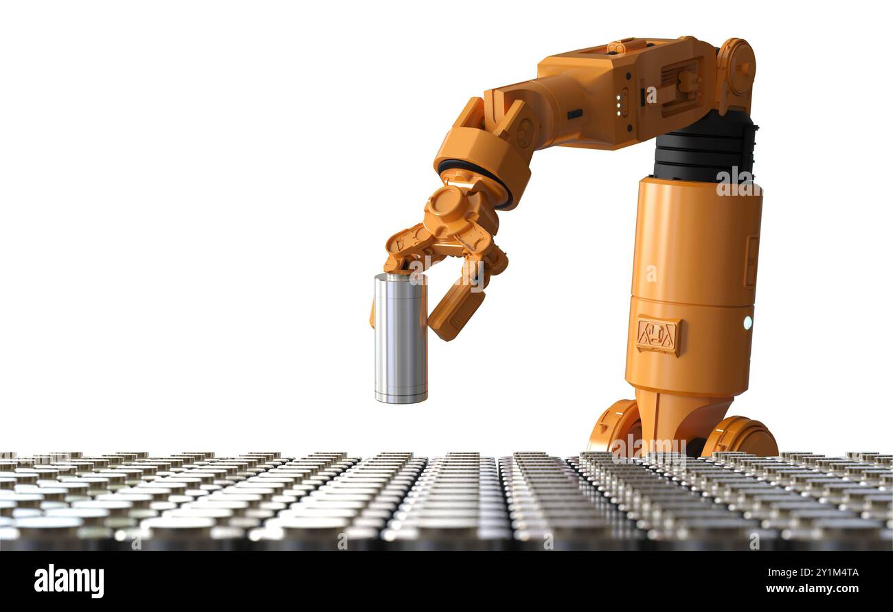 Automation Battery Manufacturing With 3d Rendering Li Ion Or Rechargeable Battery Produced By