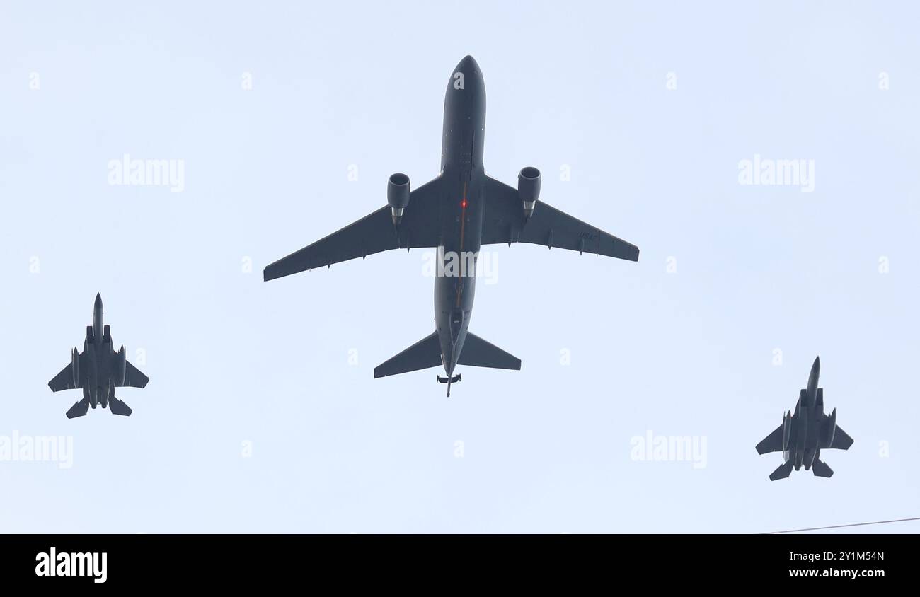 Baton Rouge, United States. 07th Sep, 2024. A trio of military planes ...