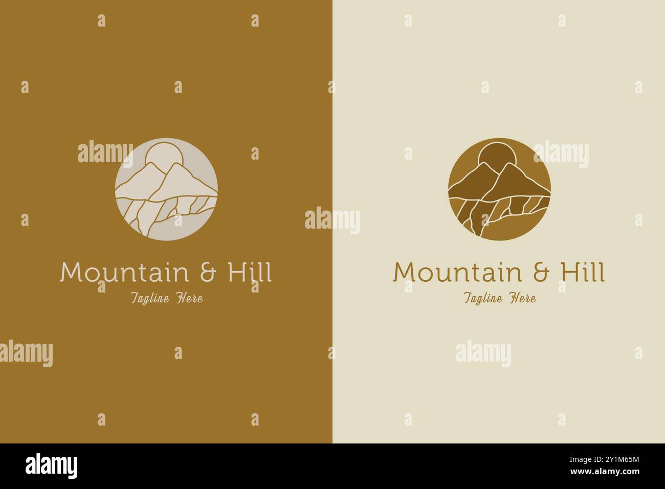 Mountain and Hill hand drawn logo design. Feminine adventure logo ...