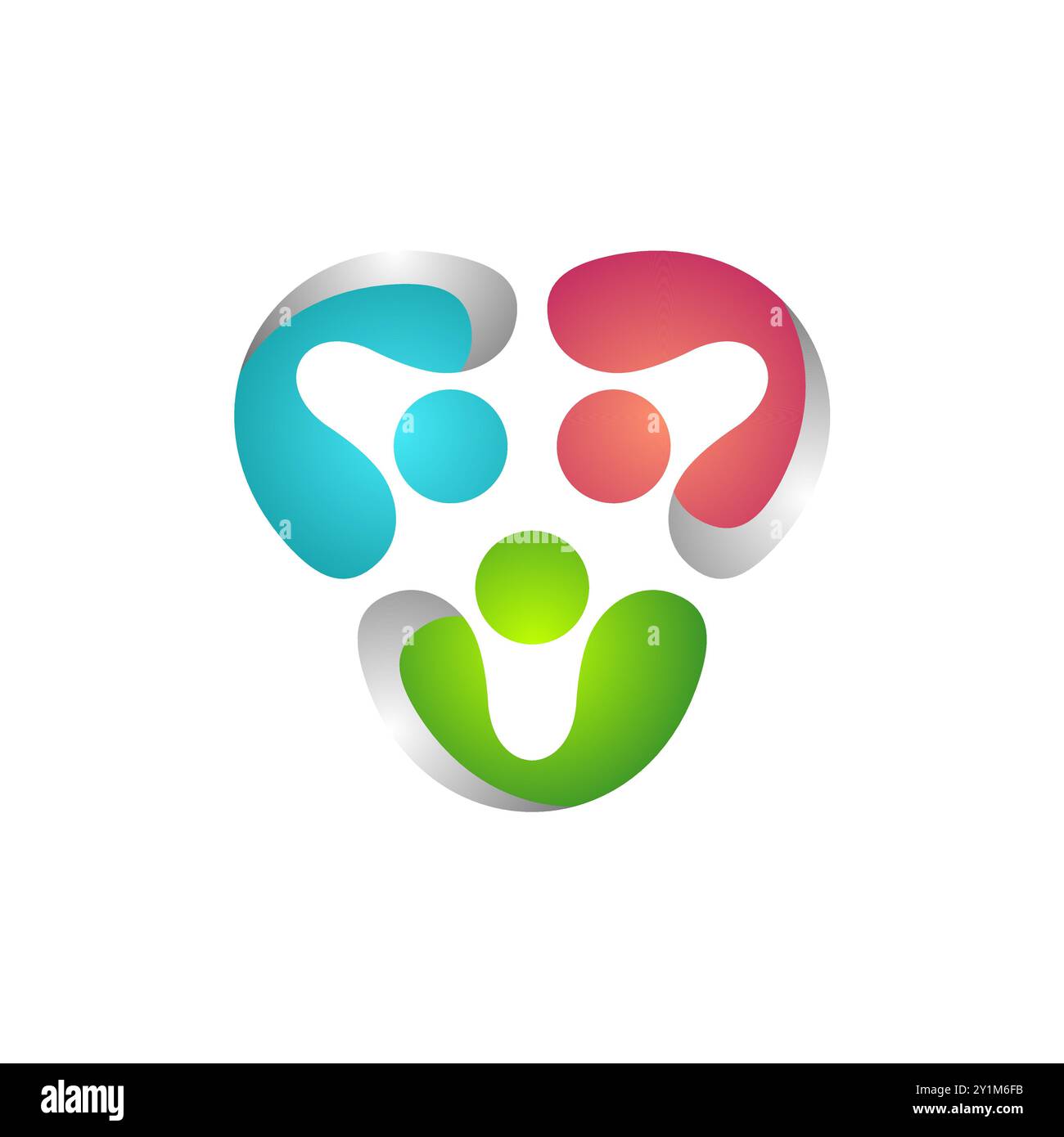 global modern team work logo people connection symbol icon vector ...