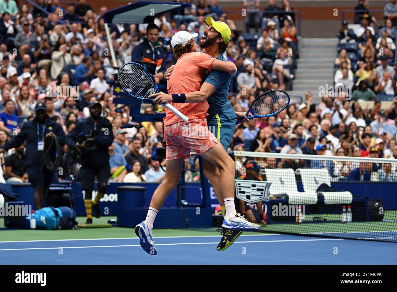 New York, USA. 7th Sep, 2024. Max Purcell (L) and Jordan Thompson ...