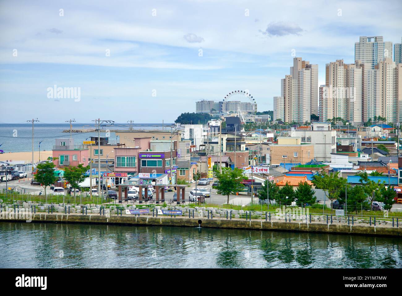 Sokcho, South Korea - July 28th, 2024: A vibrant view looking south ...