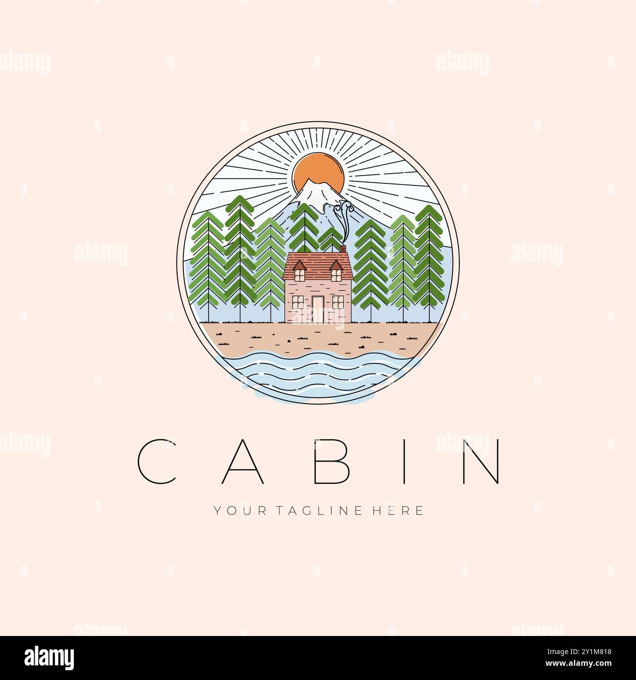 Cottage landscape design Stock Vector Images - Alamy