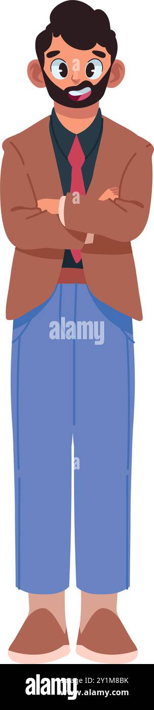 confident entrepreneur character stands Stock Vector Image & Art - Alamy