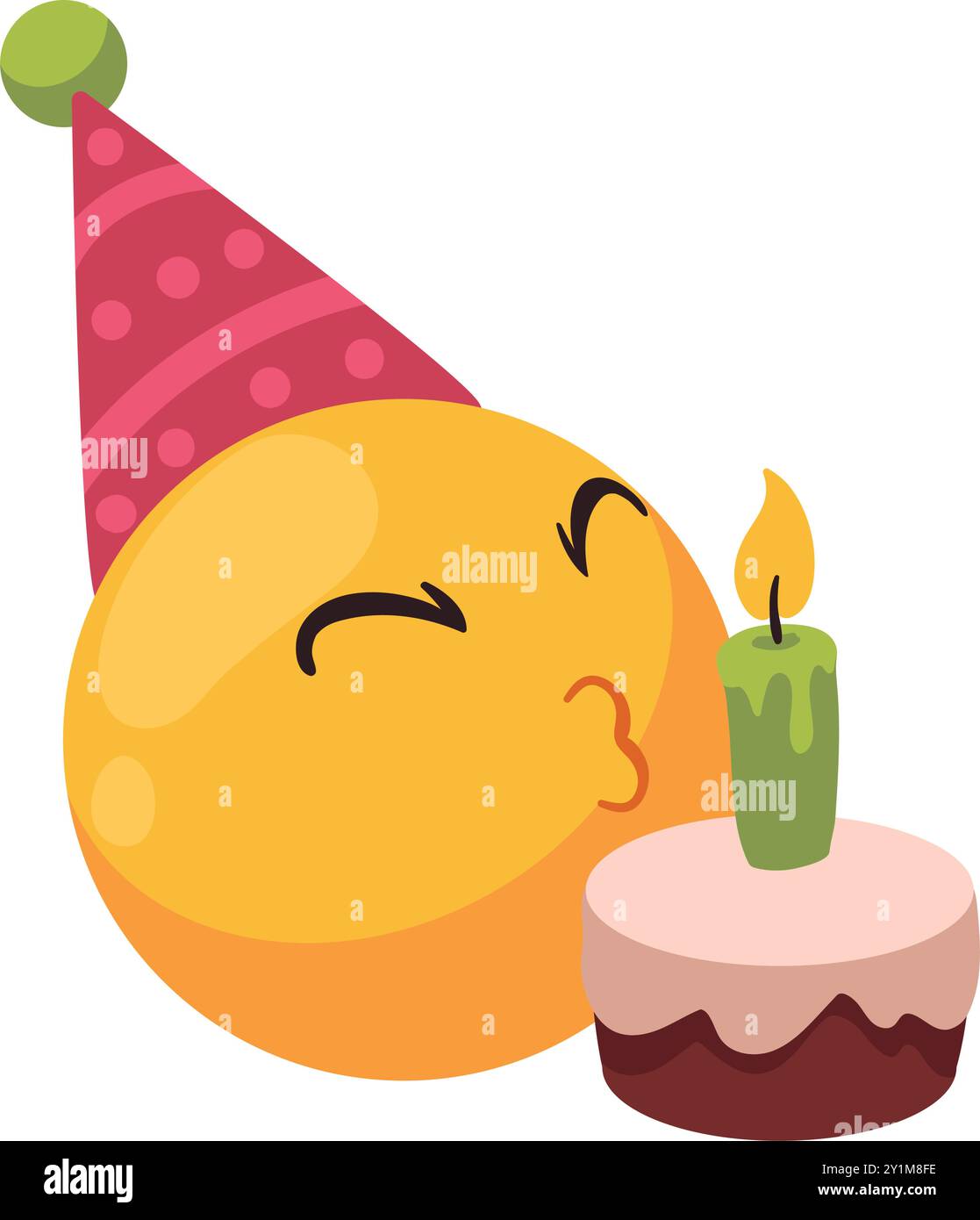 birthday emoji blowing candles Stock Vector Image & Art - Alamy