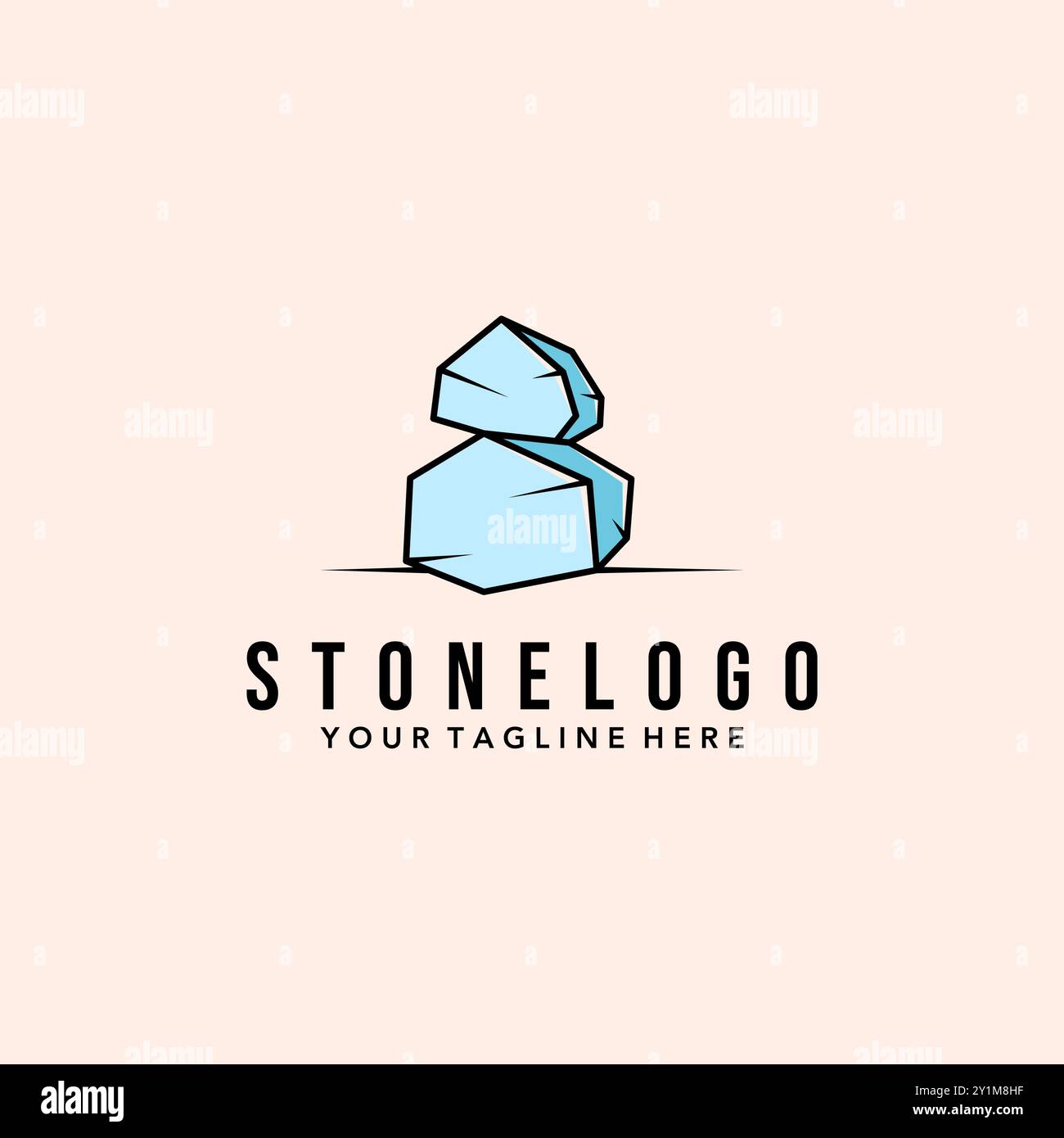 Balance Stone Minimalist Logo Line Art Vector Illustration Template ...