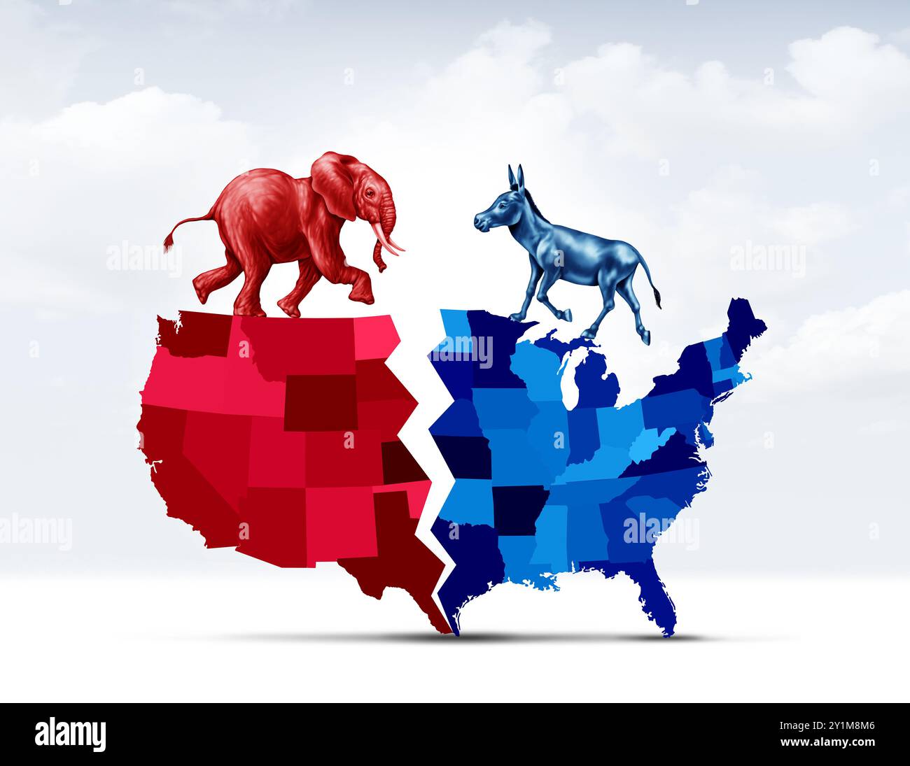 Divided American Politics as a US election between conservative and ...