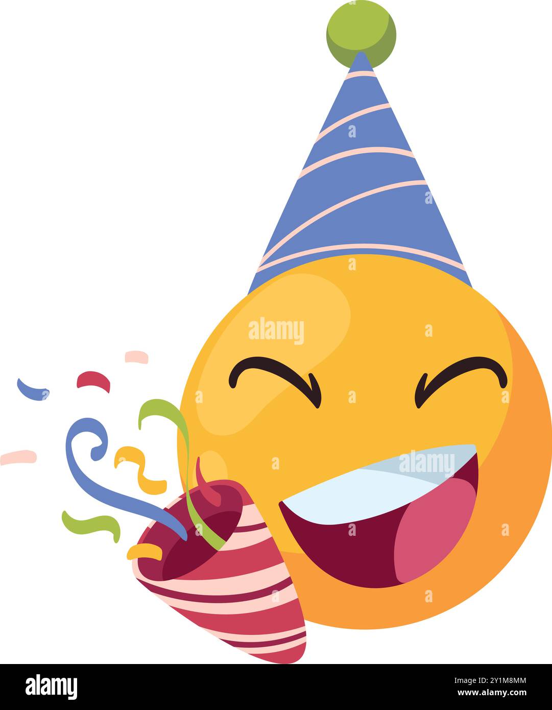 birthday emoji with party confetti Stock Vector Image & Art - Alamy