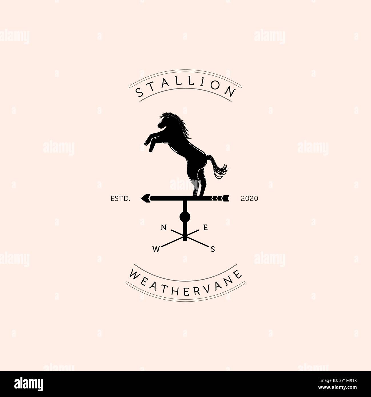 Horse Wind vane or Weather vane Logo Vector Template Illustration ...