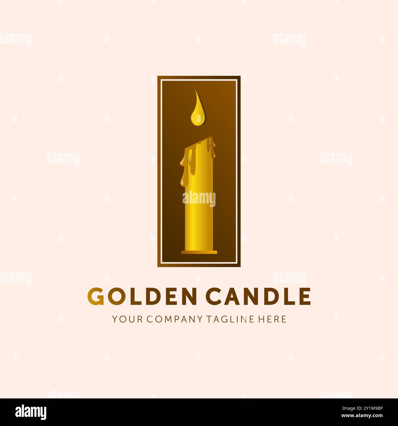 Golden Luxury Candle Logo Vector Template Illustration Design, candle ...