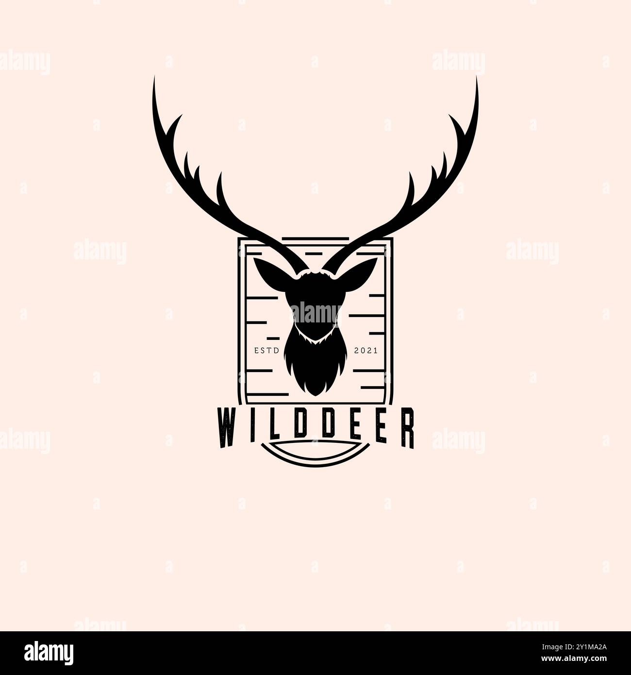 Deer Logo Illustration Template Design, Deer Emblem Vector Design Stock ...