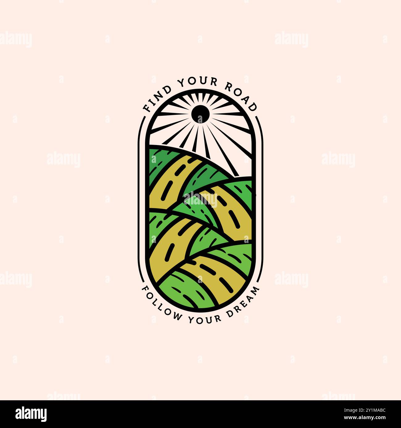 Abstract Line Art Outdoor Logo Vector Illustration Design. Highway ...