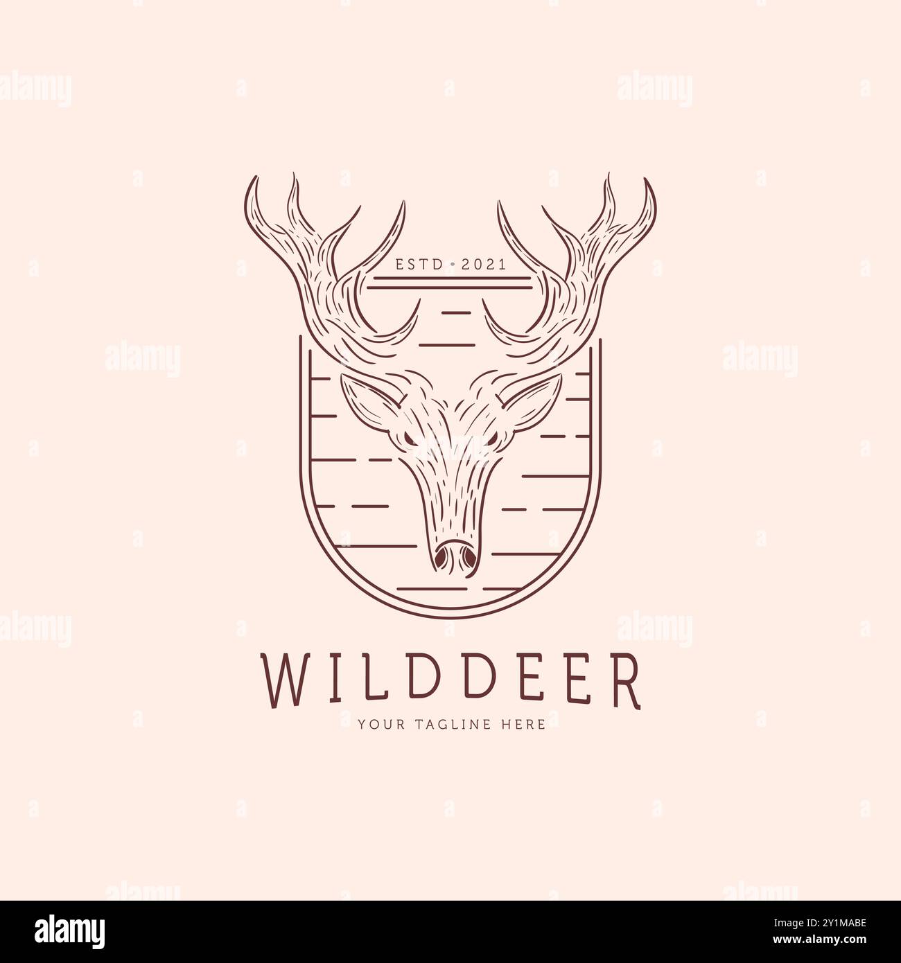 Deer Logo Illustration Template Design, Deer Emblem Vector Design Stock ...