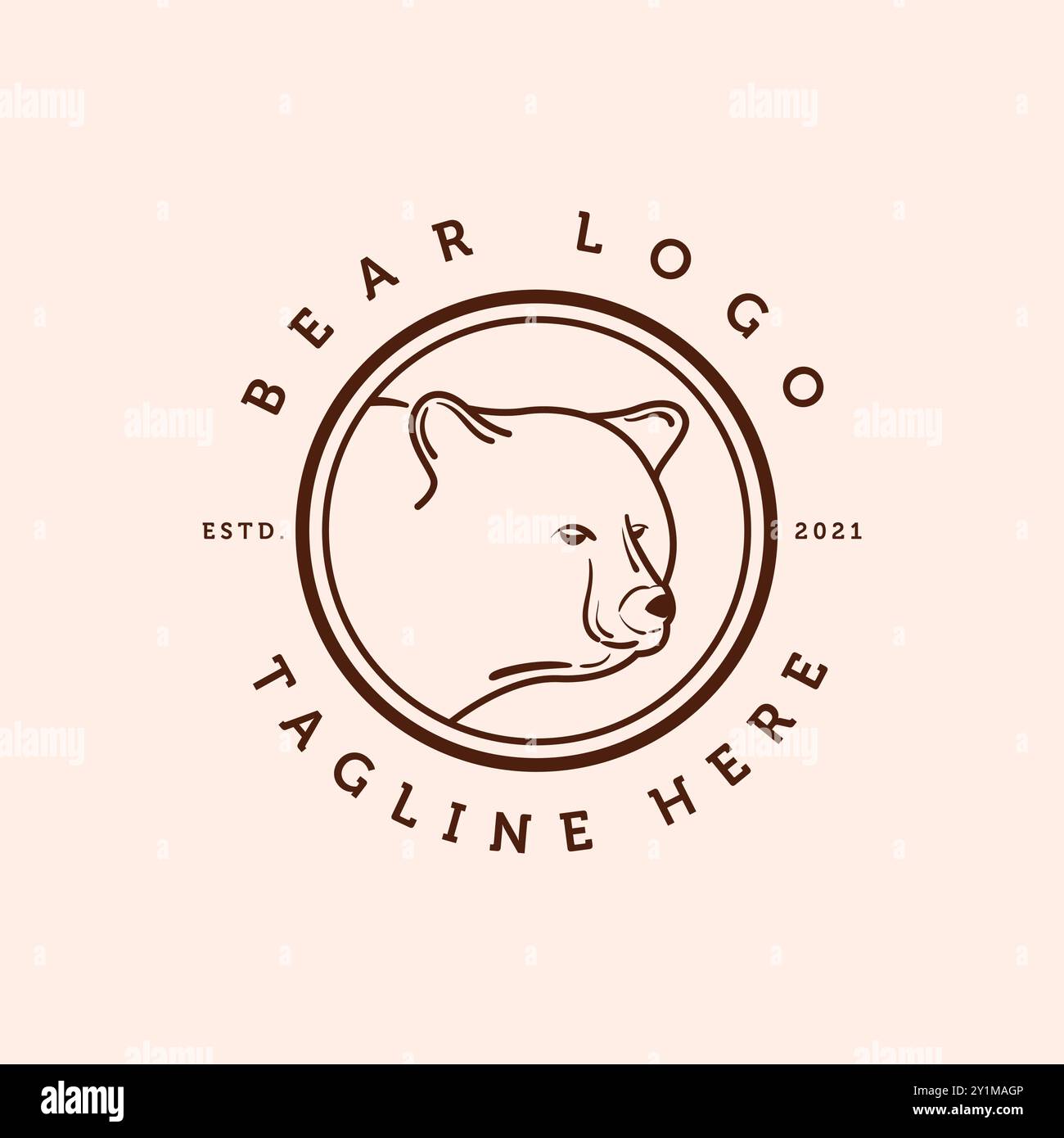 Bear, Grizzly Bear, Brown Bear Line Art Logo Vector Illustration Design ...