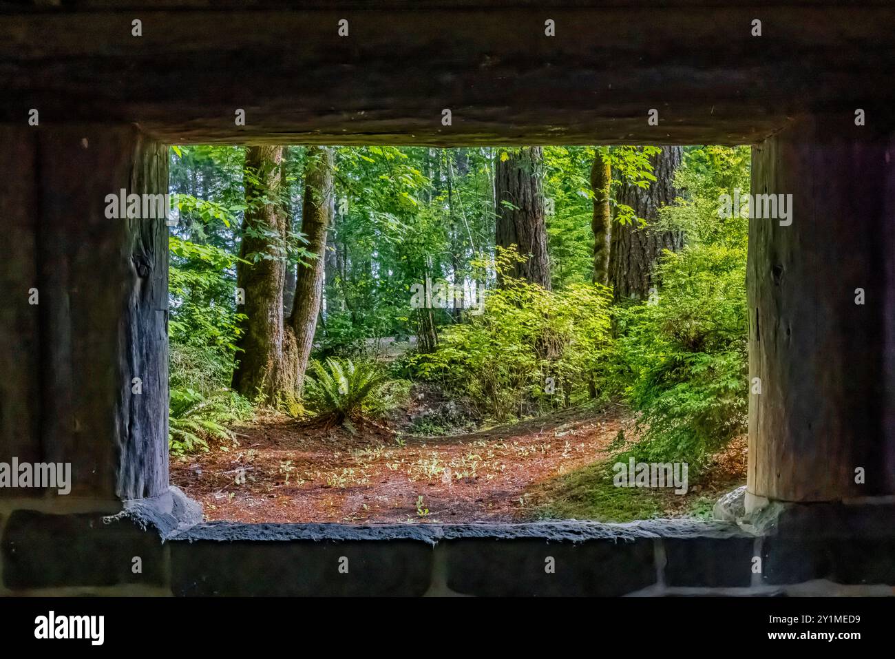 Rustic park picnic pavilion built by the Civilian Conservation Corps in ...