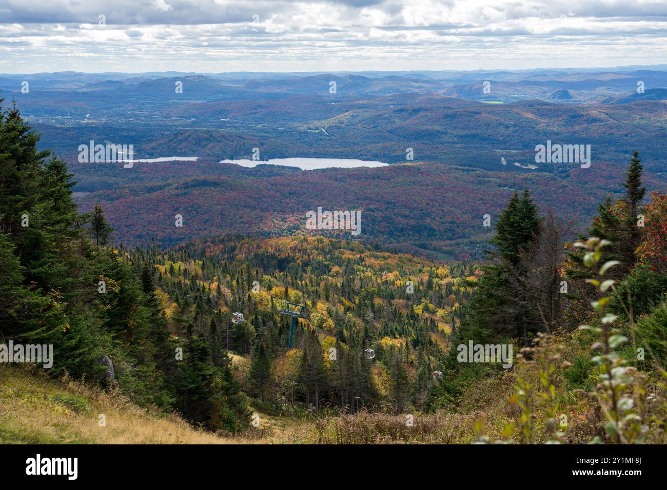 Mont Tremblant Ski Resort autumn scenery from the top of the Mont ...