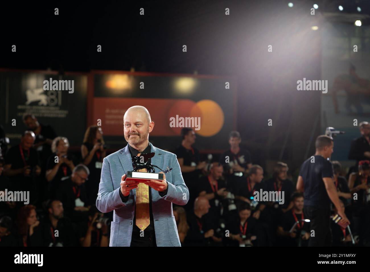 Alexandre O. Philippe poses with the Best Documentary on Cinema Award ...