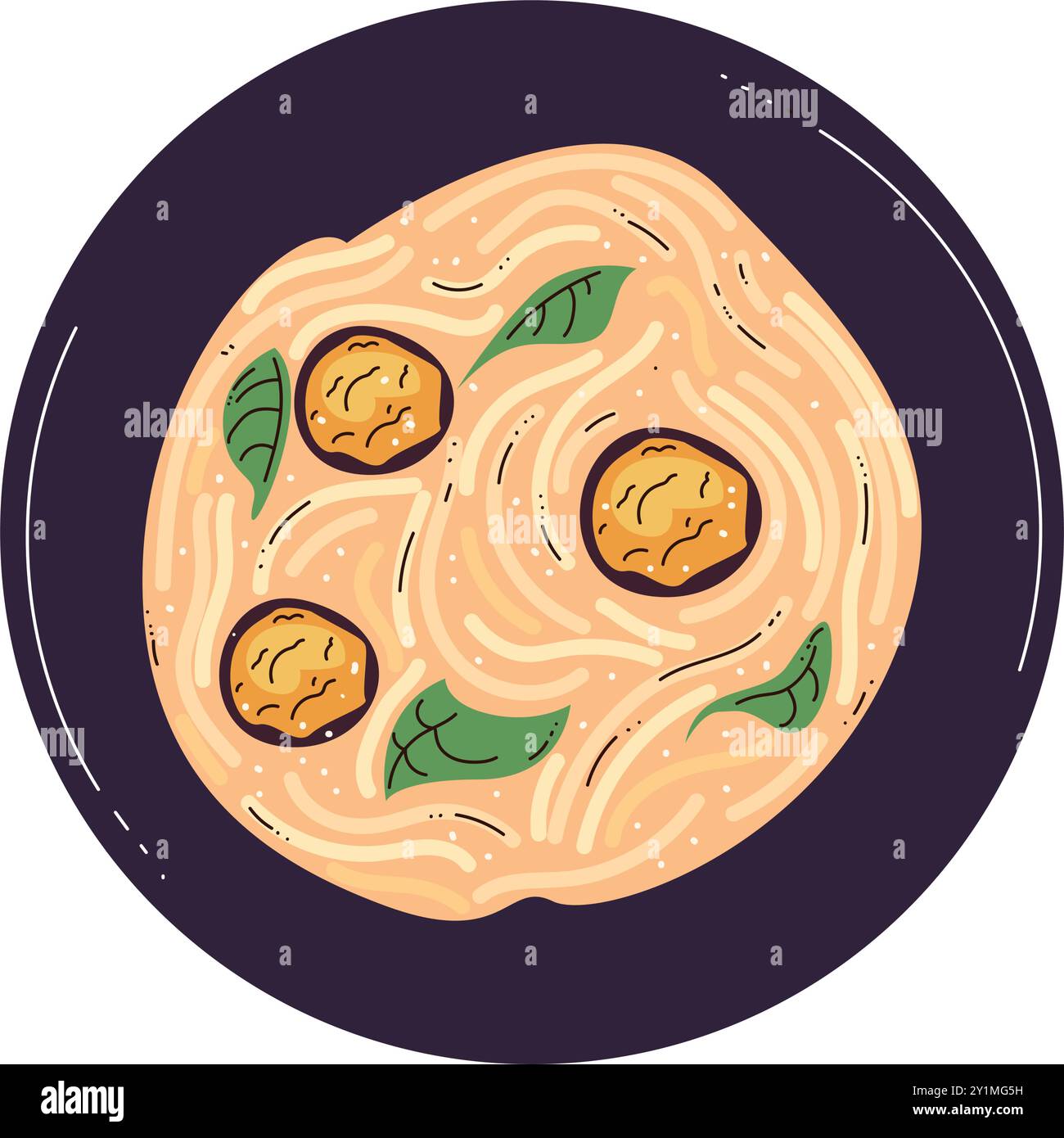 Spaghetti meatballs cheese Stock Vector Images - Alamy