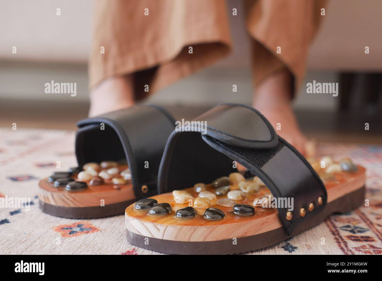 Explore stylish Reflexology Sandals with natural stones for foot ...