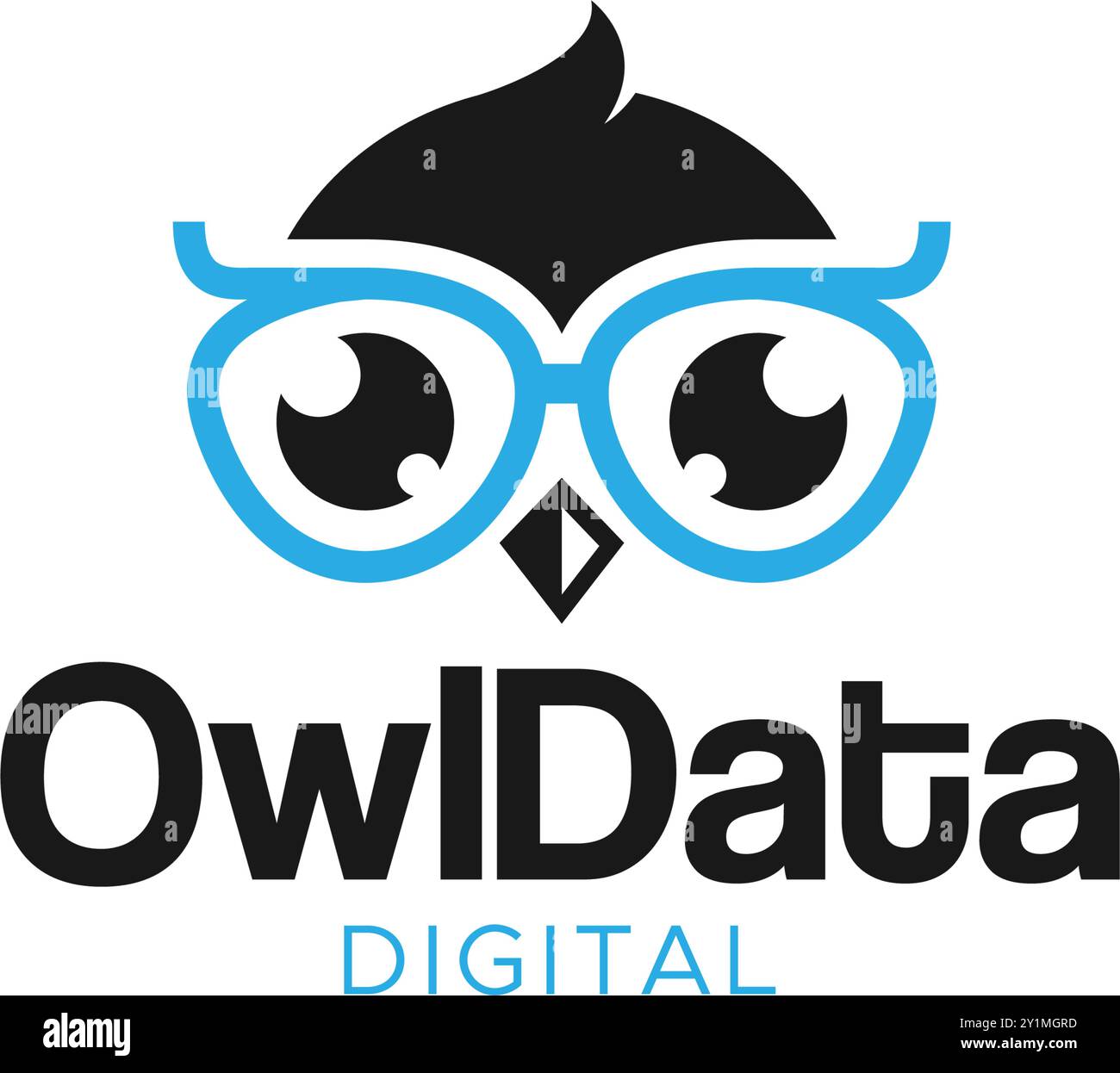 Modern colorful OWLDATA digital bird logo design Stock Vector Image ...