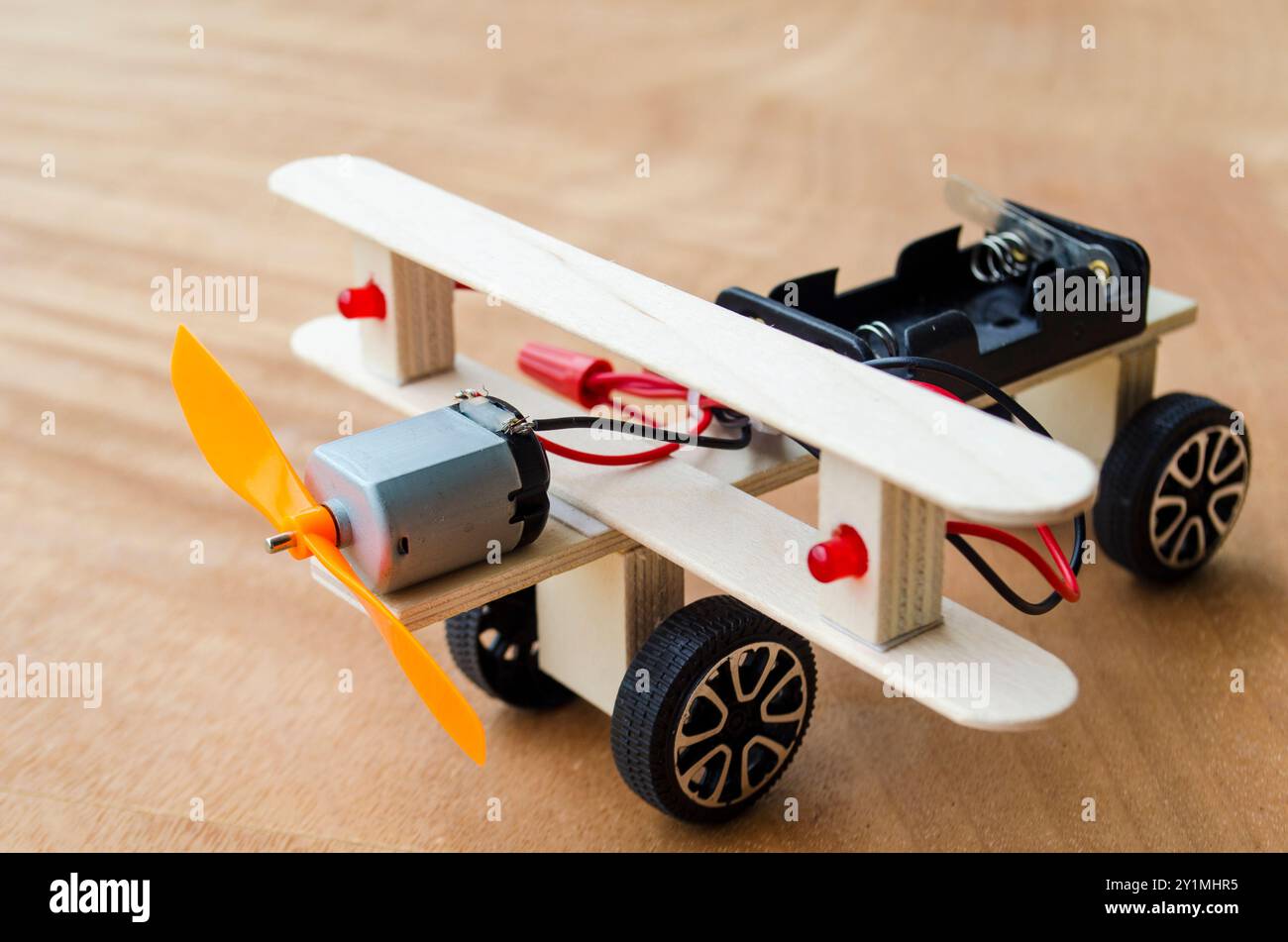 Do It Yourself toy airplane made by wooden sticks and DC motor. DIY ...