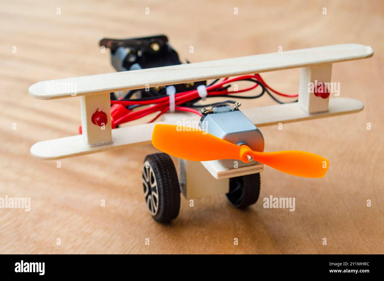 Do It Yourself toy airplane made by wooden sticks and DC motor. DIY ...