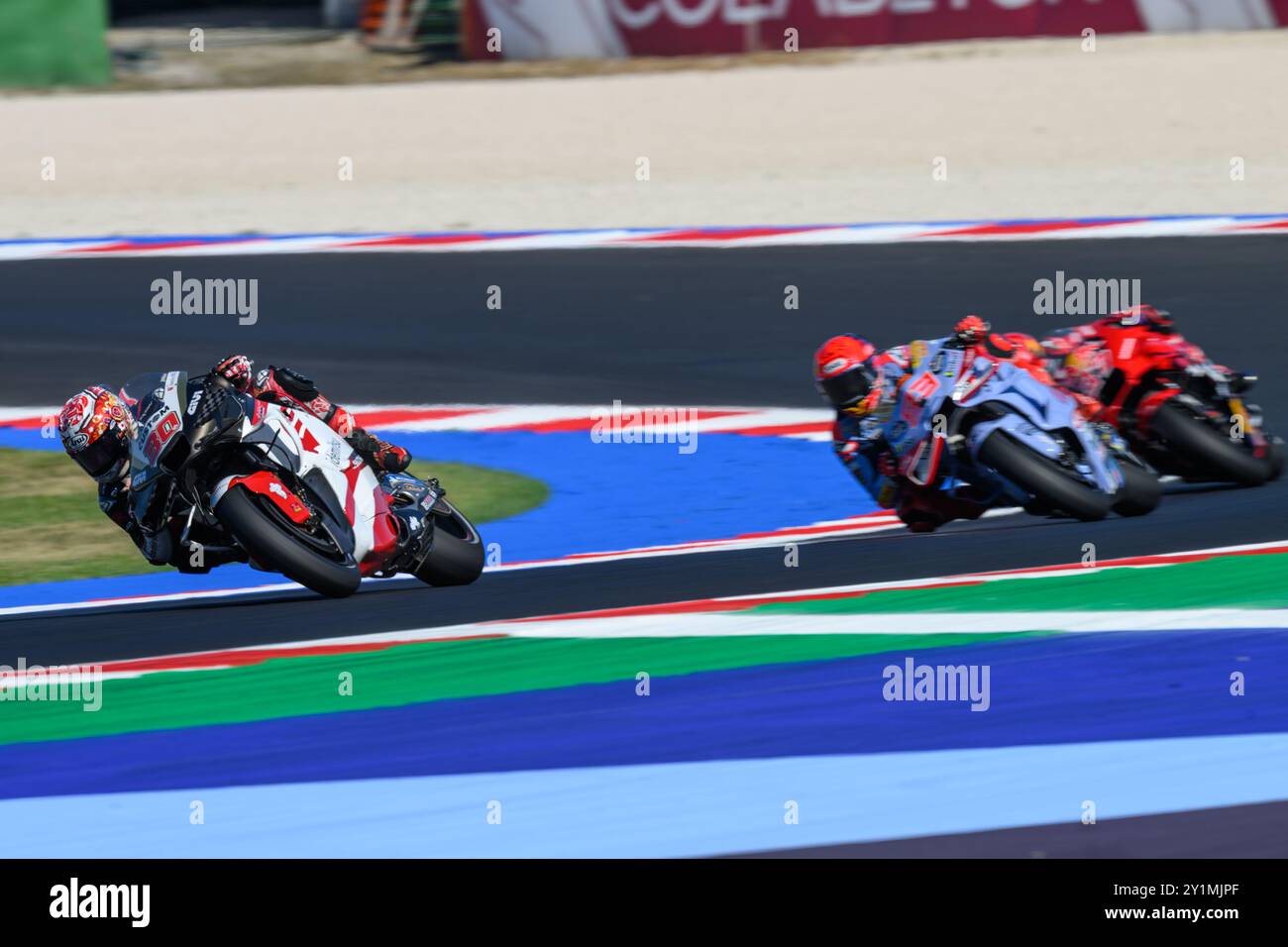 Misano Adriatico, Italy. 7 September, 2024. Takaaki NAKAGAMI (JPN) - IDEMITSU Honda LCR followed ...
