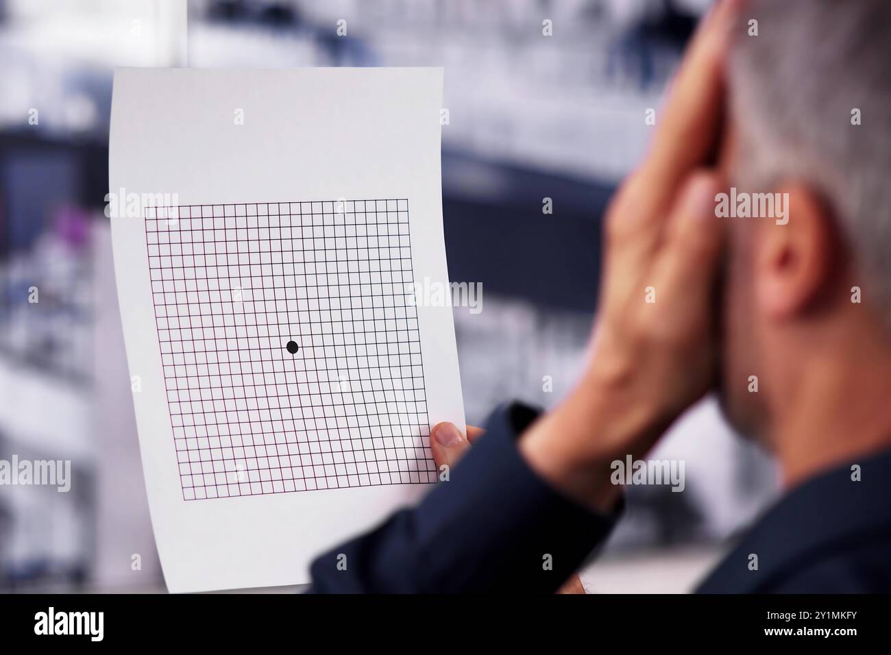 Amsler Grid Sight Examination. Ophthalmology And Maculopathy Stock ...