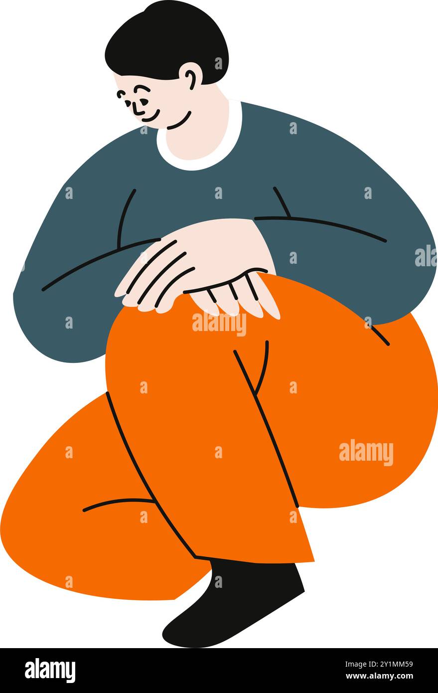 Man In Casual Sitting Pose Stock Vector Image And Art Alamy