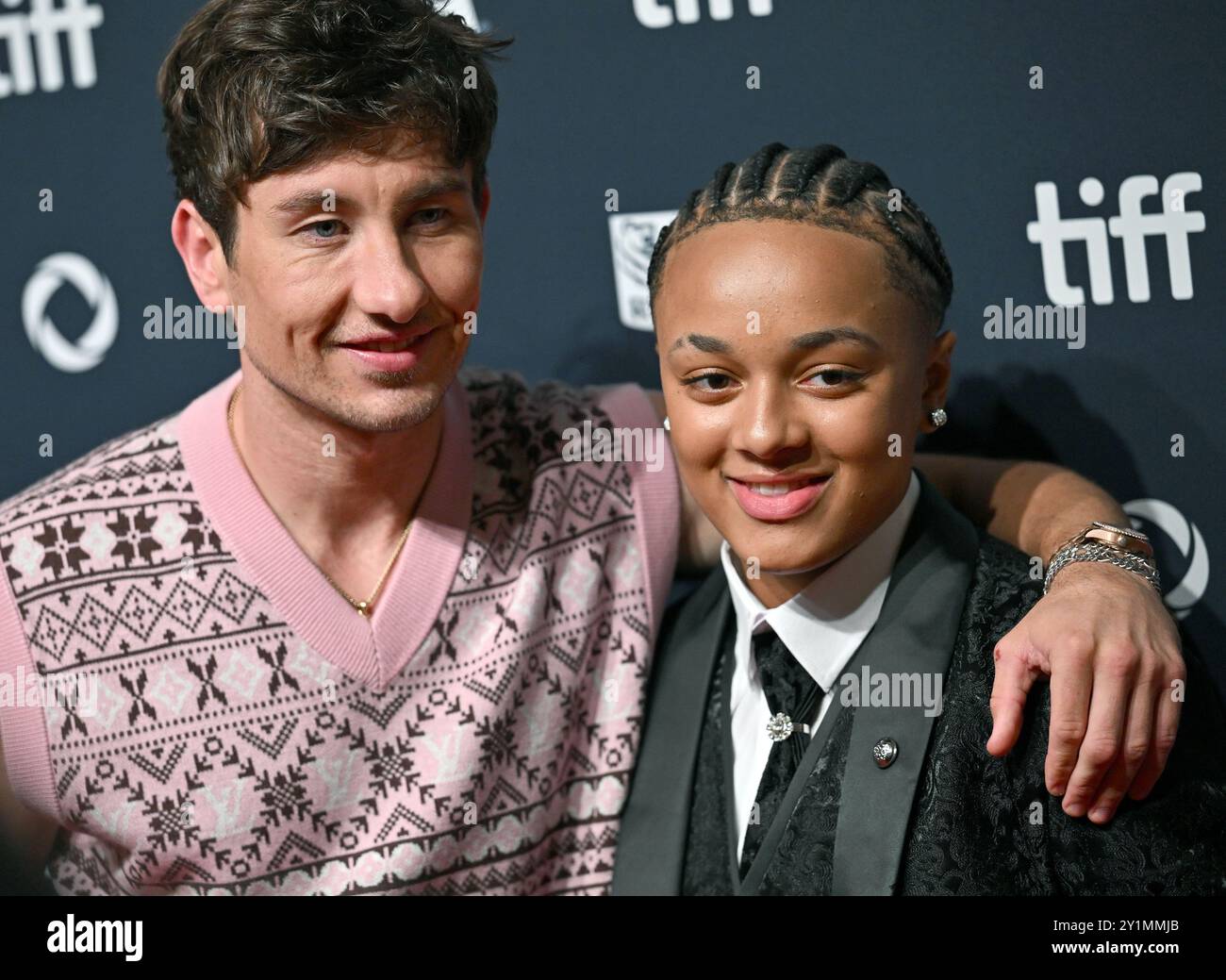 Toronto, Canada. 07th Sep, 2024. Barry Keoghan (L) and Nykiya Adams ...