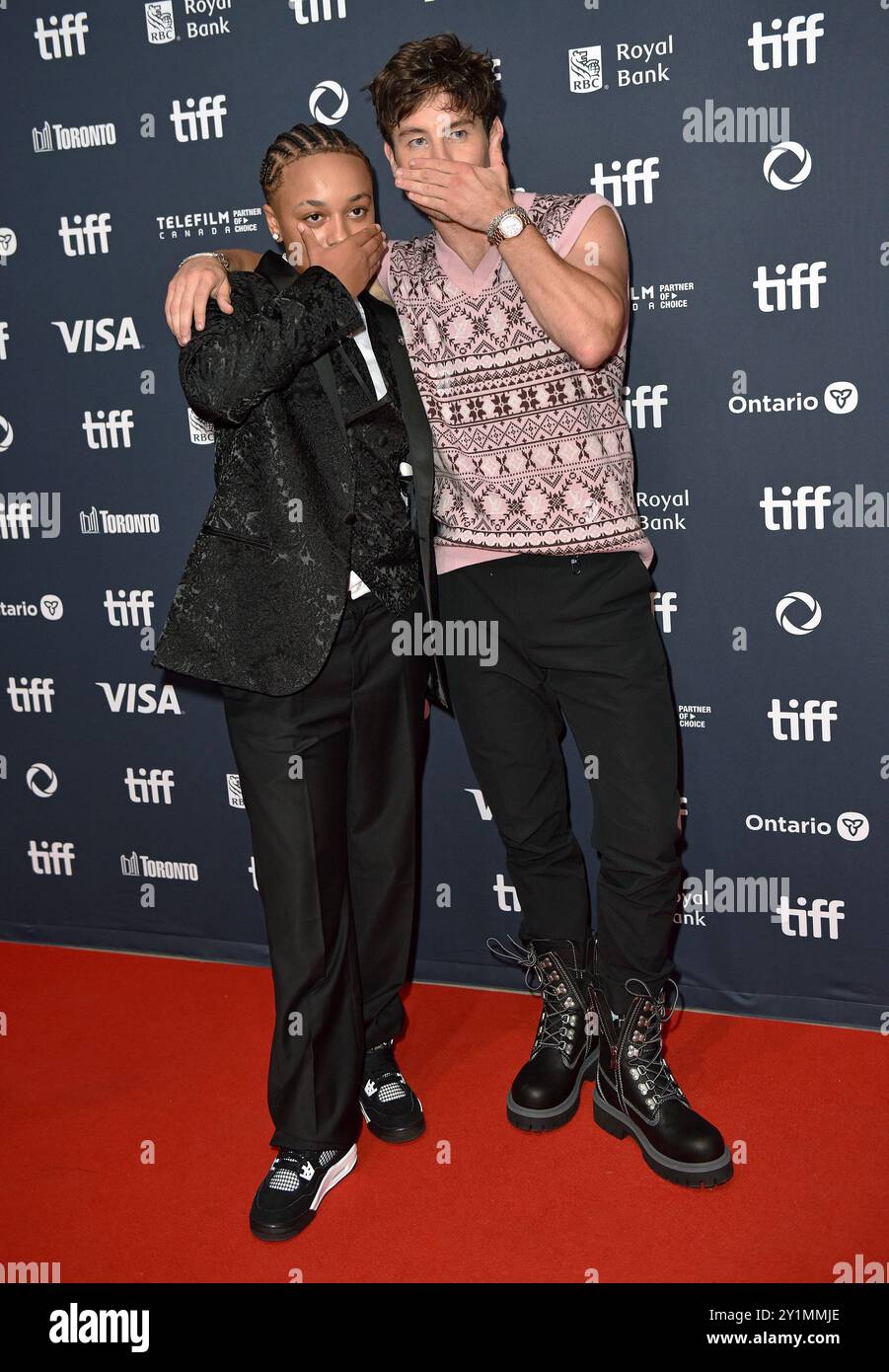 Toronto, Canada. 07th Sep, 2024. Barry Keoghan (R) and Nykiya Adams ...
