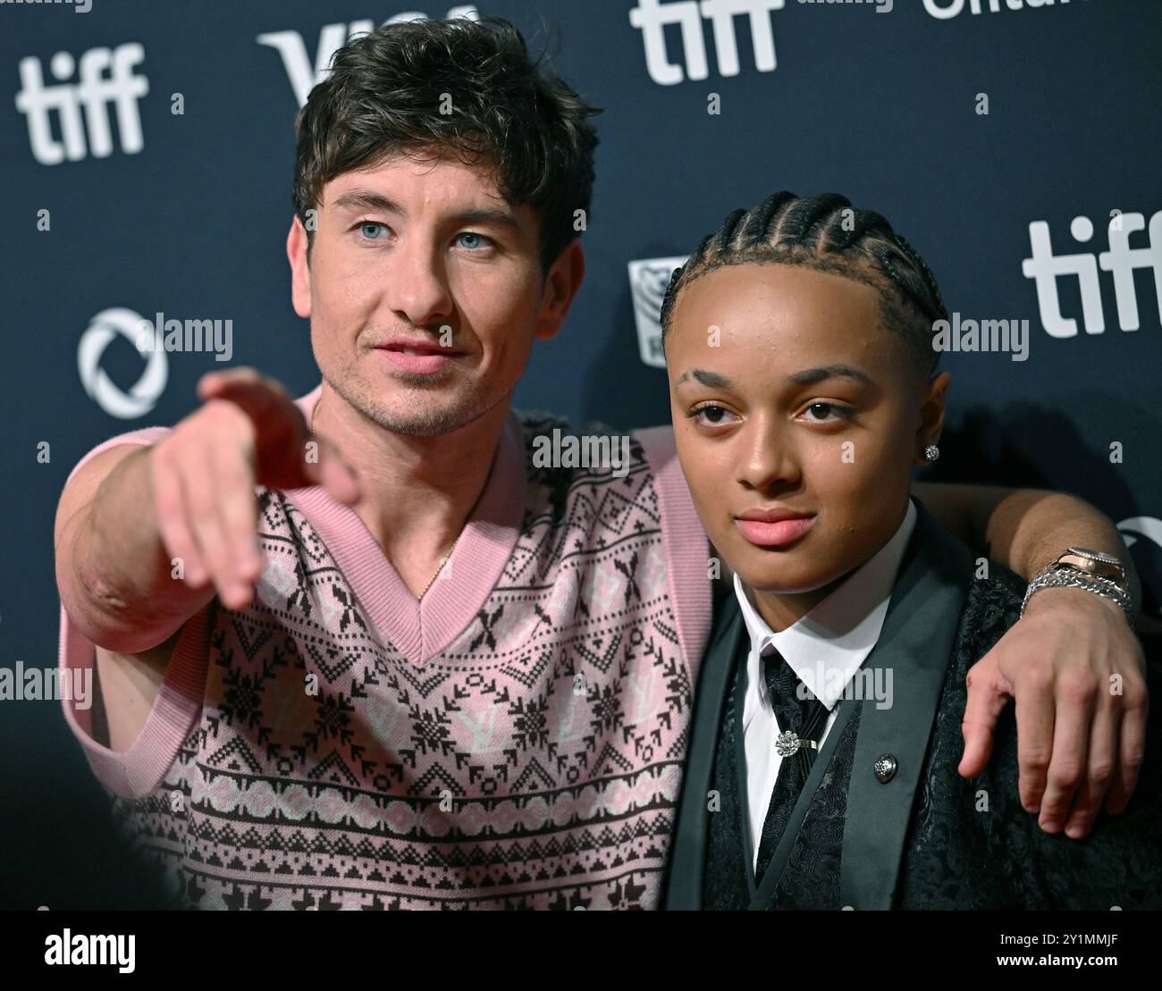 Toronto, Canada. 07th Sep, 2024. Barry Keoghan (L) and Nykiya Adams ...