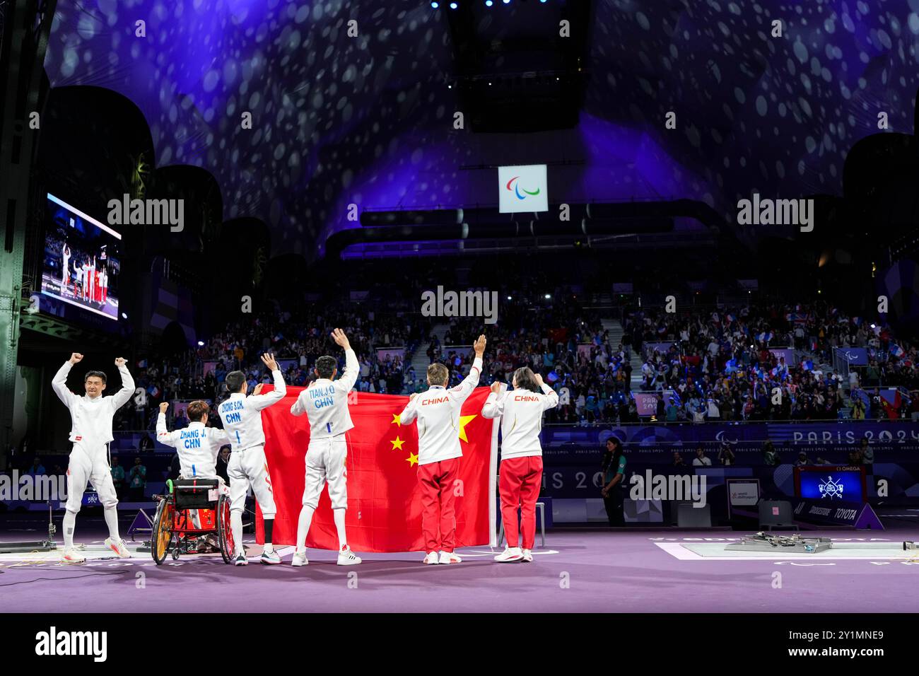 Paris, France. 7th Sep, 2024. Team China celebrate after winning the ...