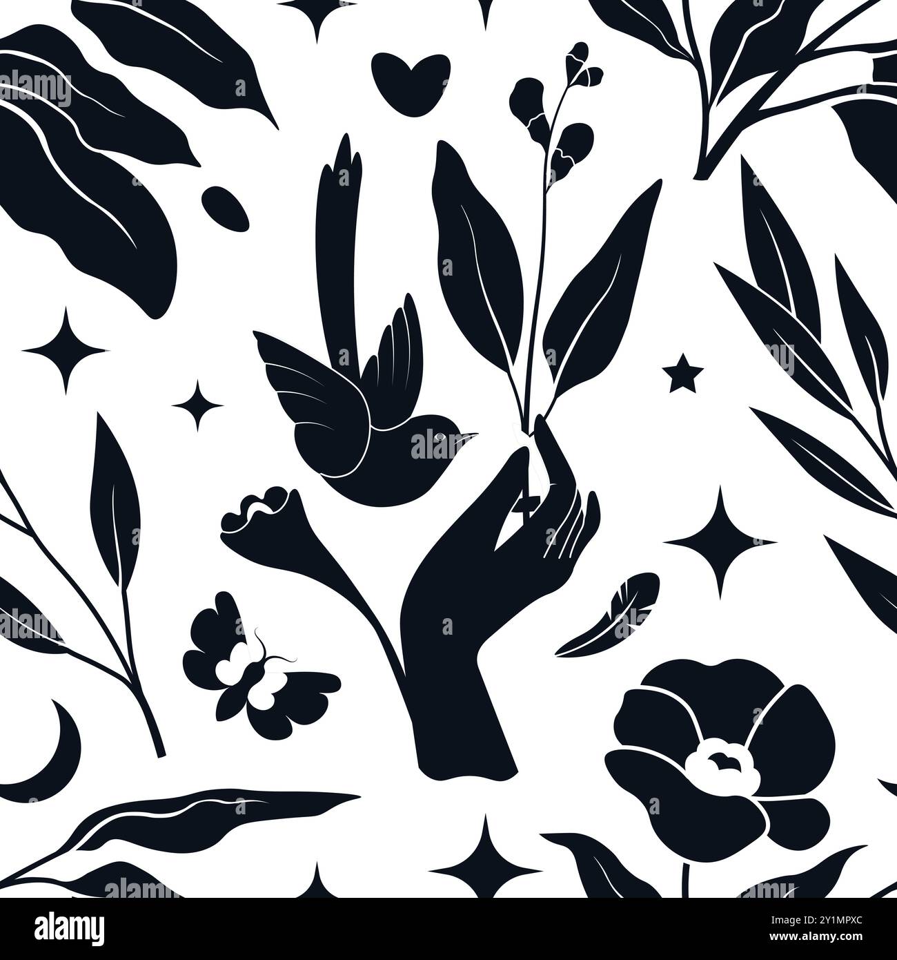 Whimsical bird pattern Cut Out Stock Images & Pictures - Alamy