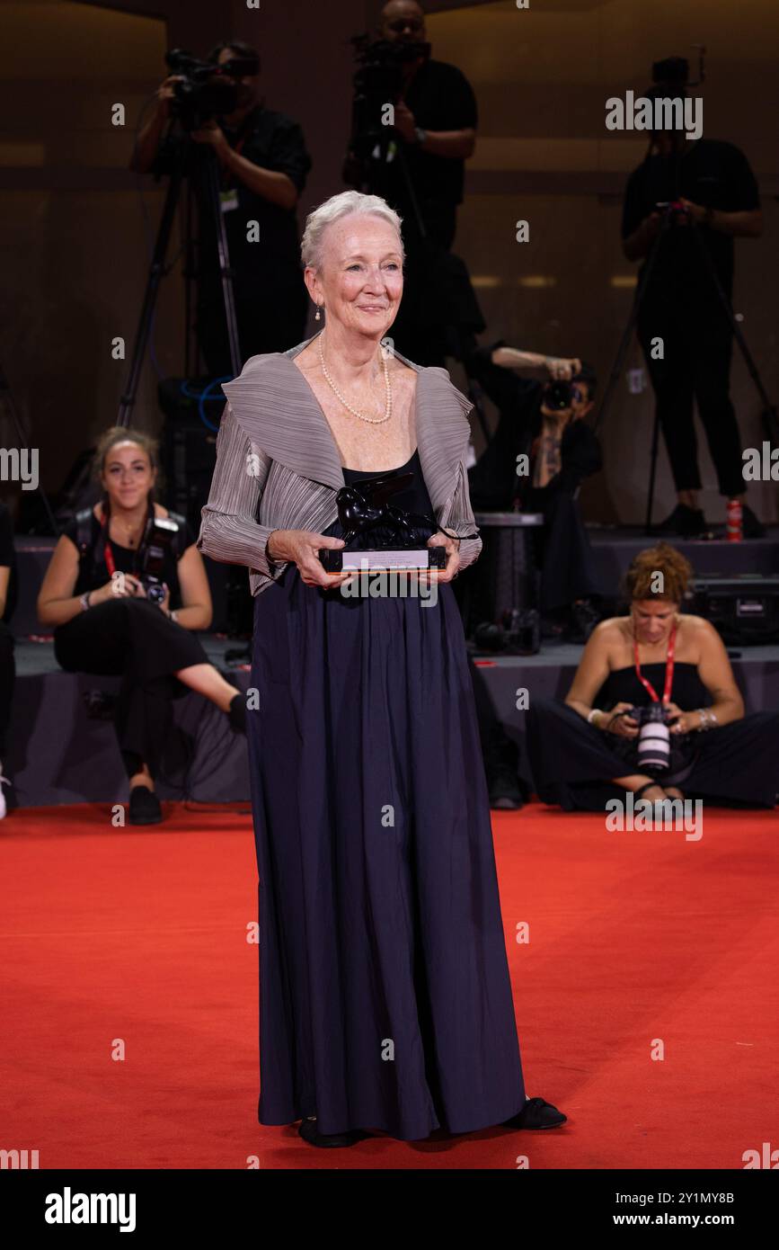Kathleen Chalfant poses with the Best Actress Award for “Familiar Touch ...