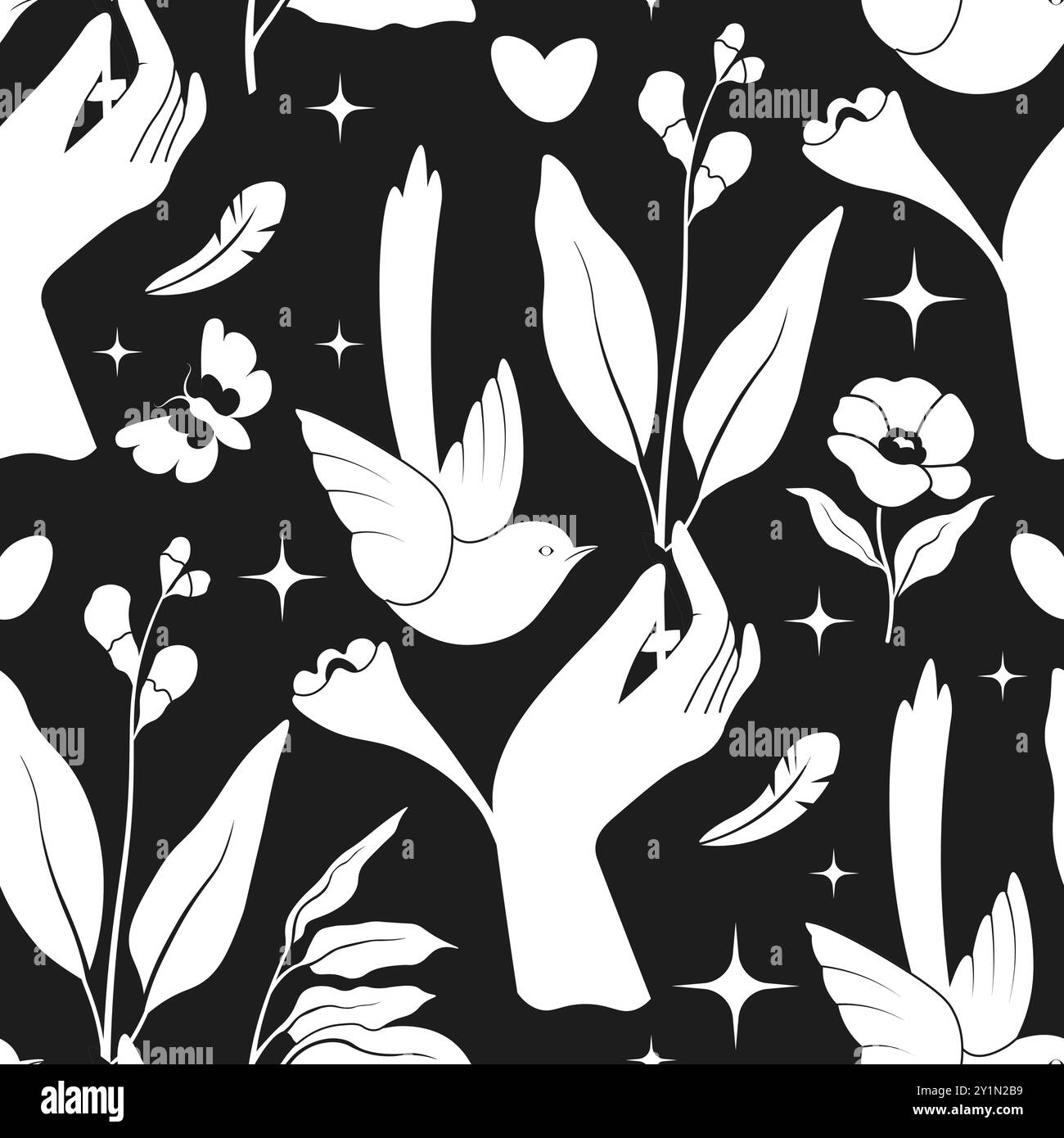 Hand and bird detailed vector illustration Stock Vector Image & Art - Alamy