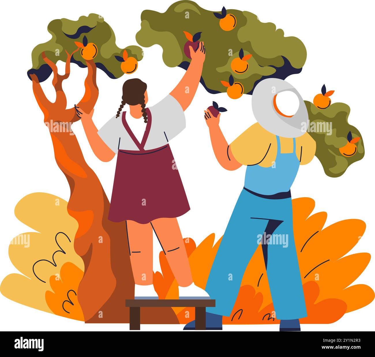 Fruit tree in countryside Stock Vector Images - Alamy