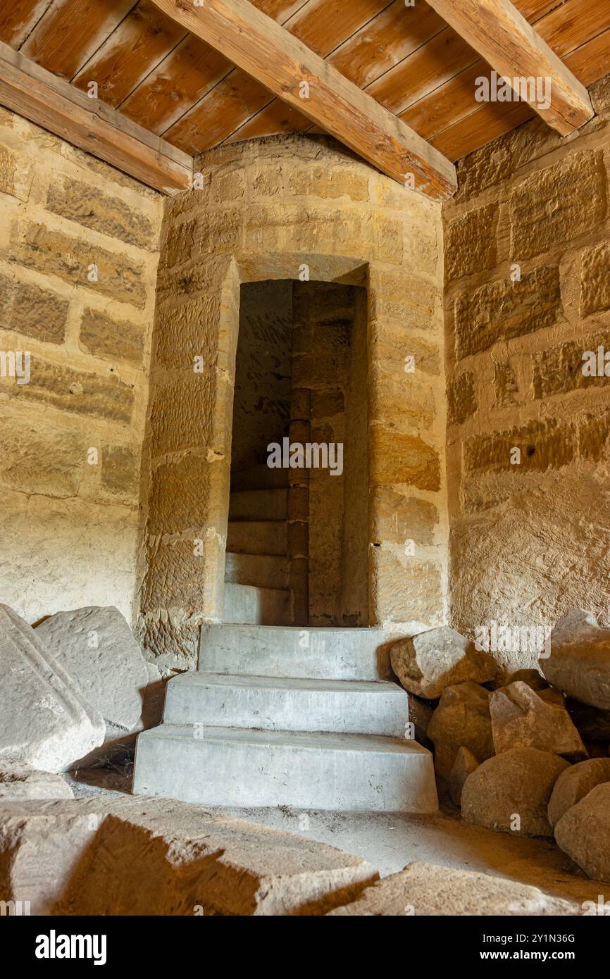 Entrance to the castle tower with a spiral staircase Stock Photo - Alamy