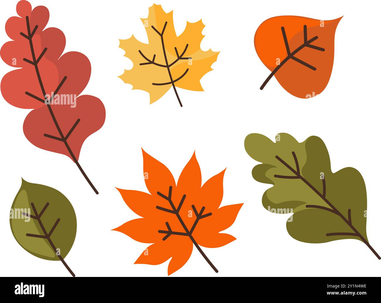 Flat leaves Stock Vector Images - Alamy
