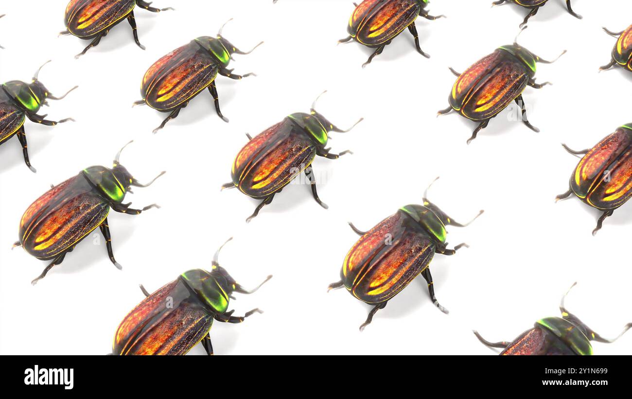 3D bug pattern simply animation for white bg 3d render Stock Photo - Alamy