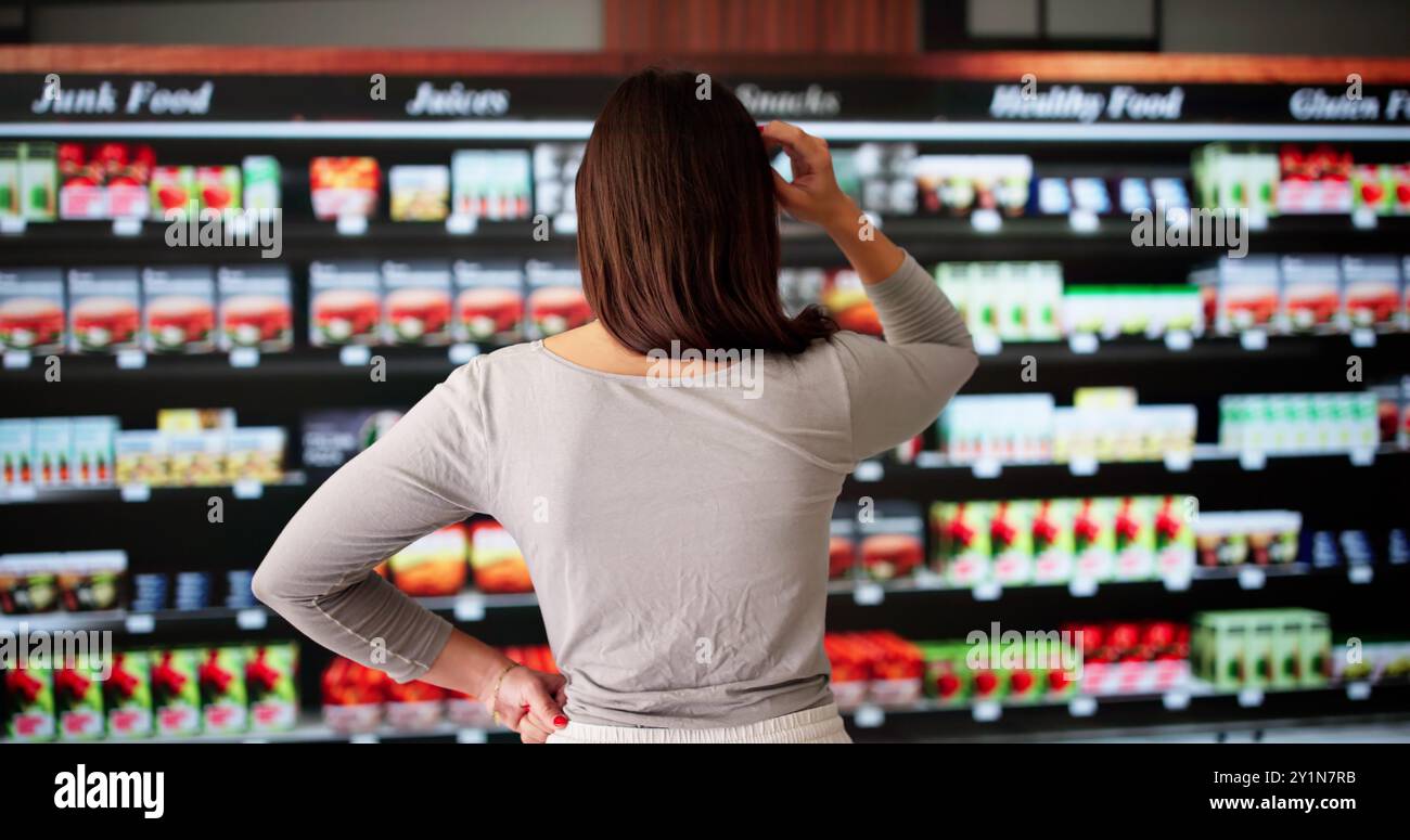 Confused Supermarket Store Customer Scratching Her Head Stock Photo - Alamy