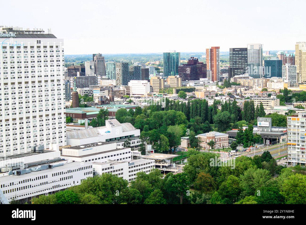 A panoramic view of a modern city skyline featuring a mix of high-rise ...