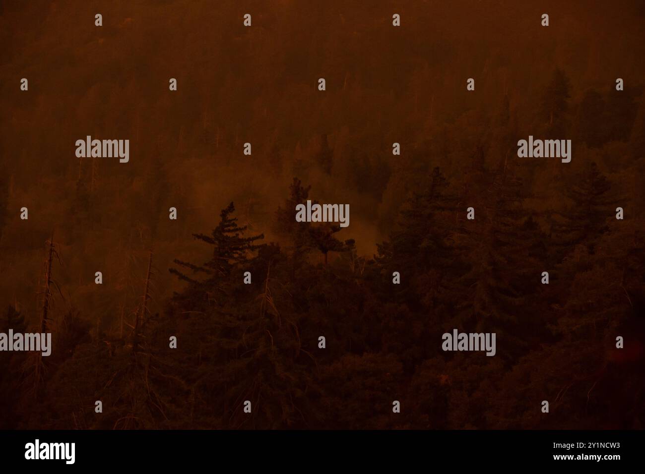 Big Bear City, California, USA. 7th Sep, 2024. Smoky hotspots are ...