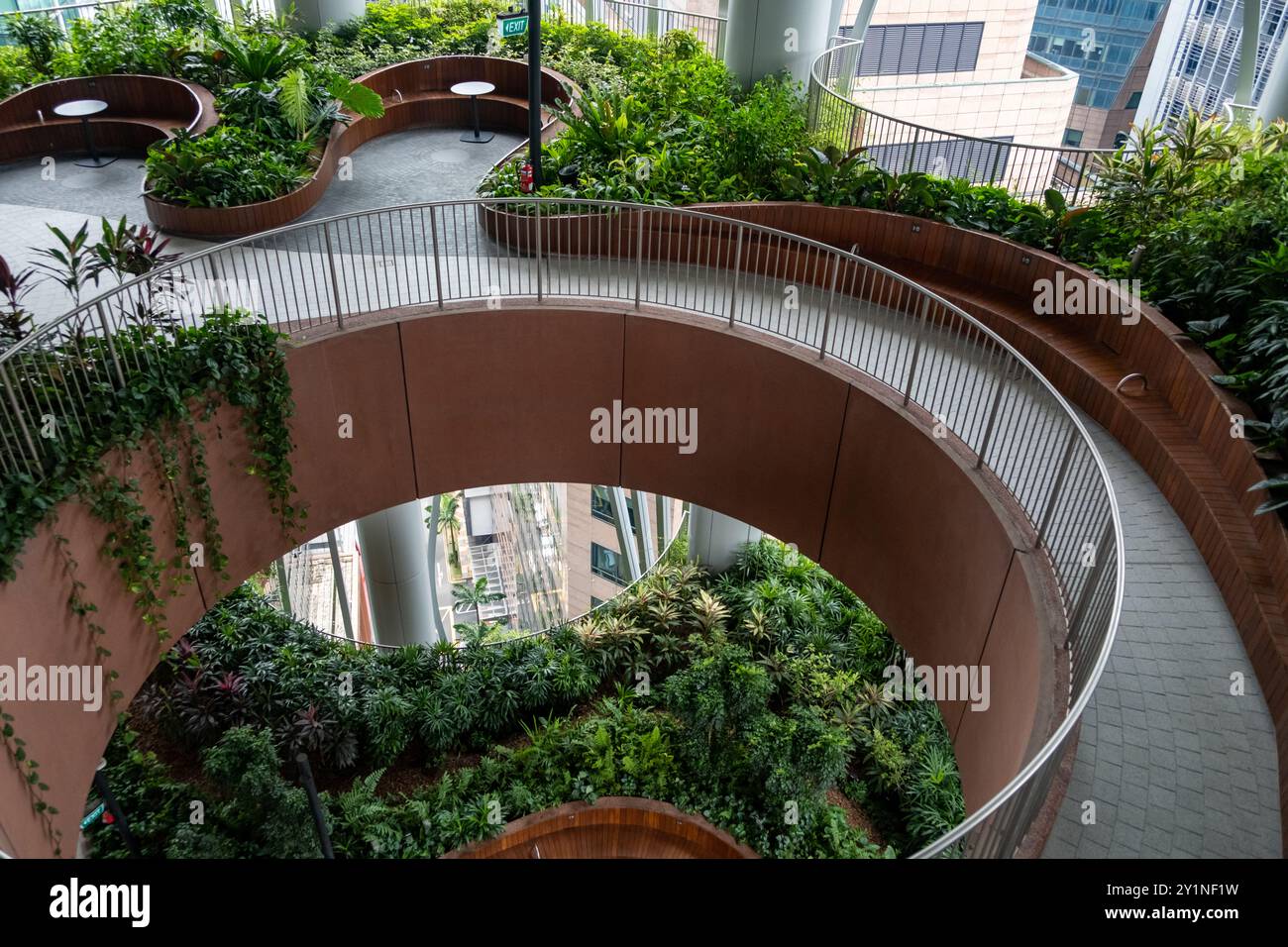 Singapore - 8 March 2024: View of the Green Oasis, an outdoor garden in ...