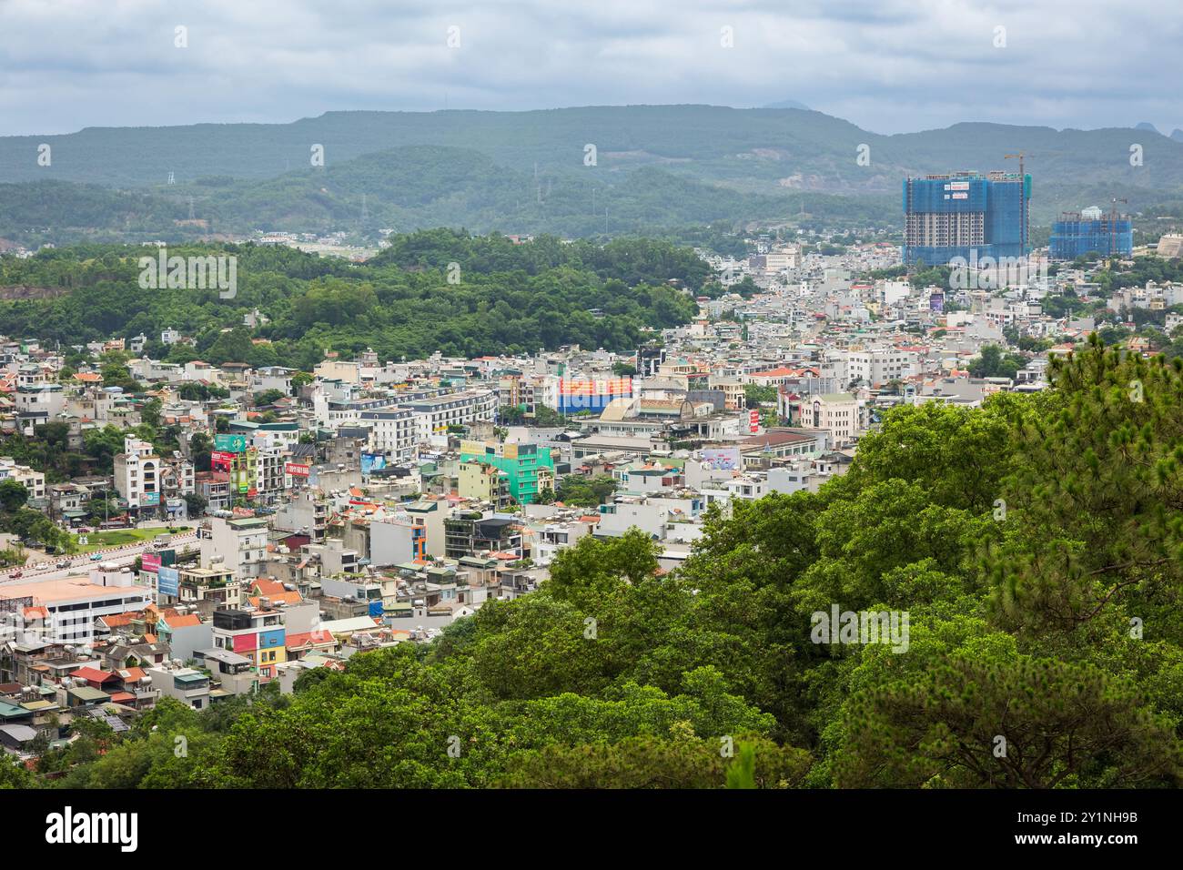 View of Ha Long City, Quang Ninh province, Vietnam near Ha Long bay ...