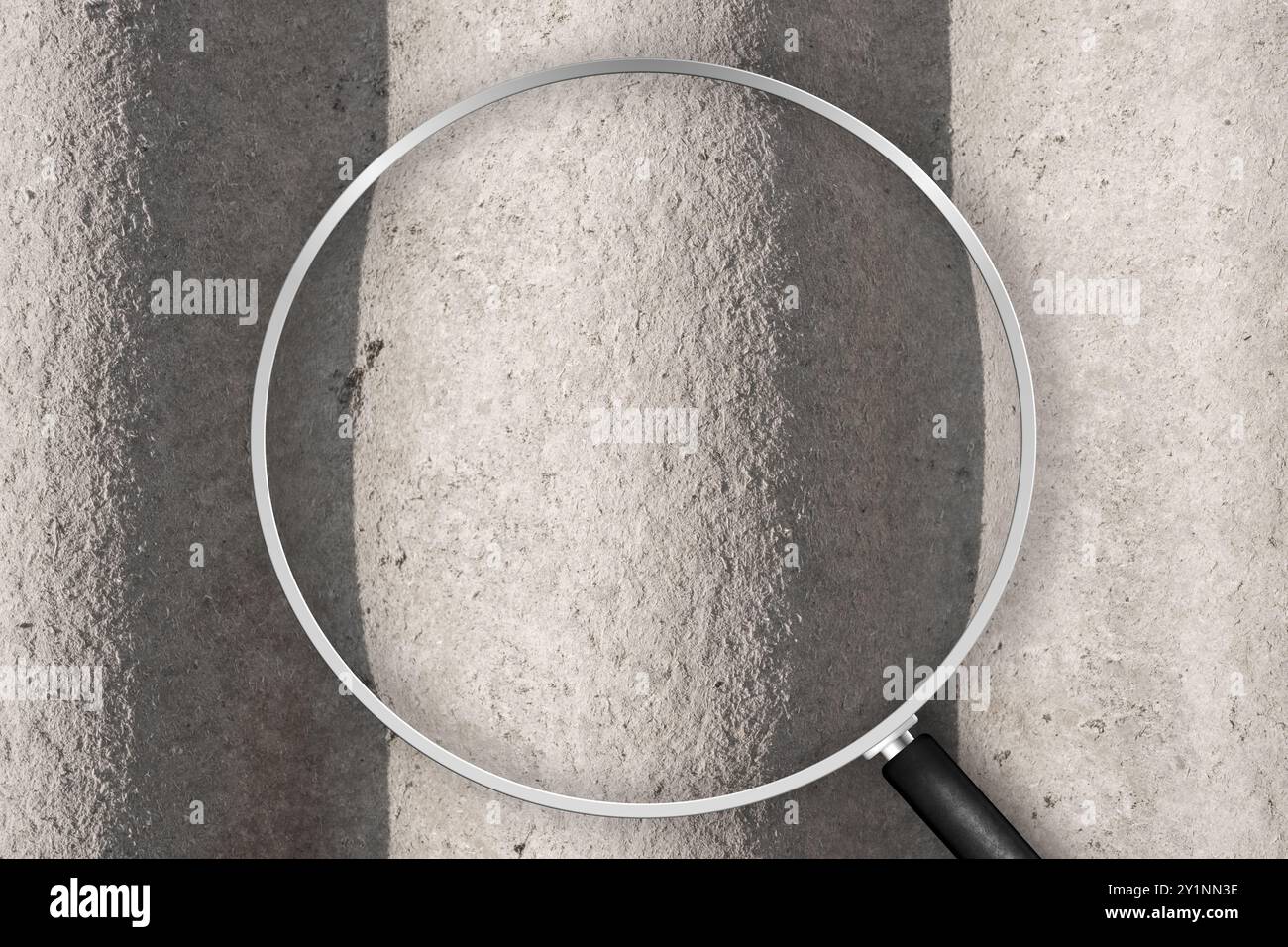 Old and very dangerous asbestos roof. View through magnifying glass ...
